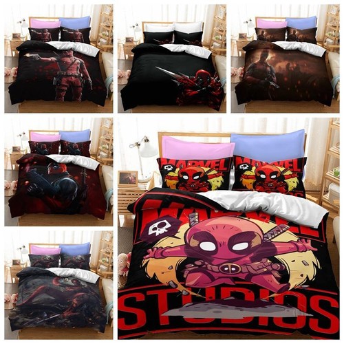 Gift Bed Set Deadpool Avengers Quilt Doona Cover Single Double Queen ...