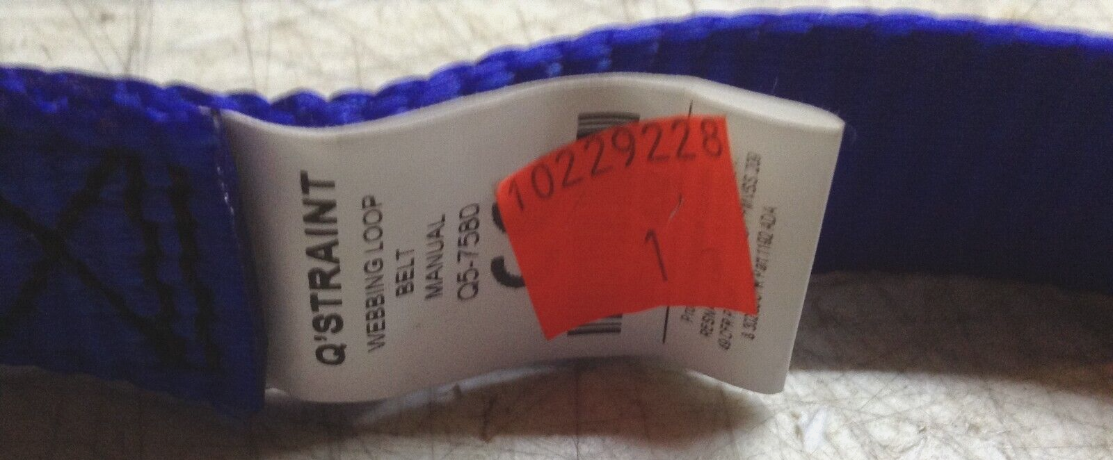 QSTRAINT Q5-7580 MANUAL 14" WEBBING BELT LOOP TIEDOWN STRAP BUS ...