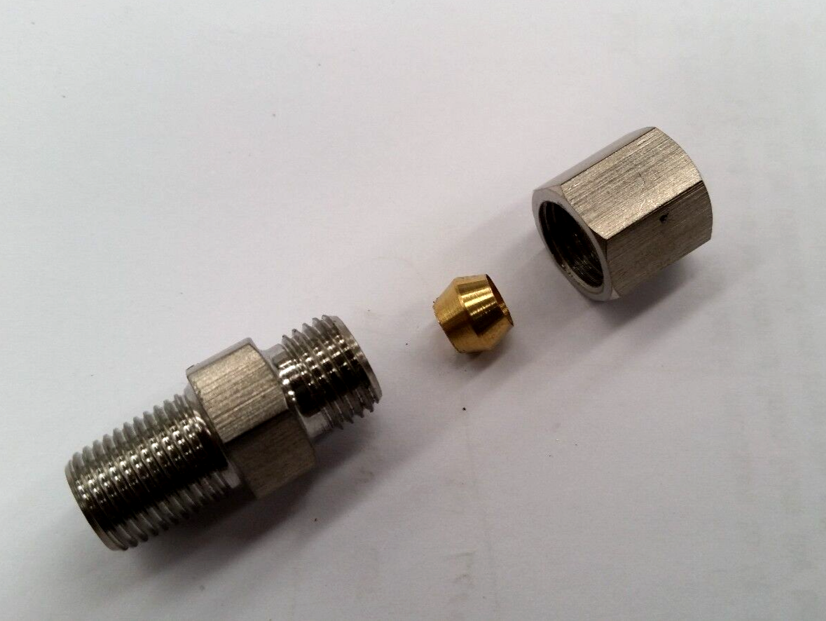 EGT 1/8" NPT COMPRESSION STAINLESS STEEL FITTING TO SUIT 5mm DIAMETER ...