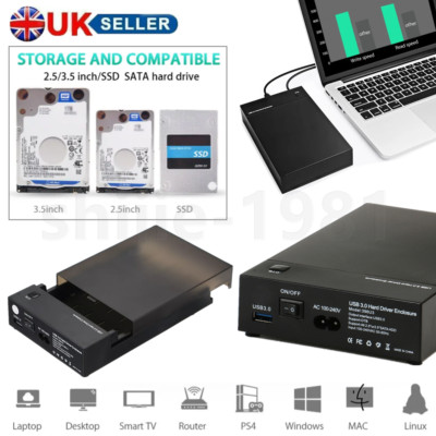 2.5/3.5inch USB3.0 SATA HDD External Hard Drive Disk Enclosure Case Box ...
