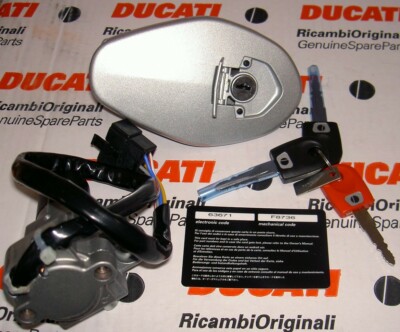 2002-07 most Ducati ignition lock red/black key code set LATE gas cap ...