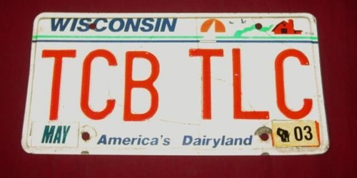Vintage 1988 Wisconsin TCB TLC Elvis Presley Personalized License Plate ...