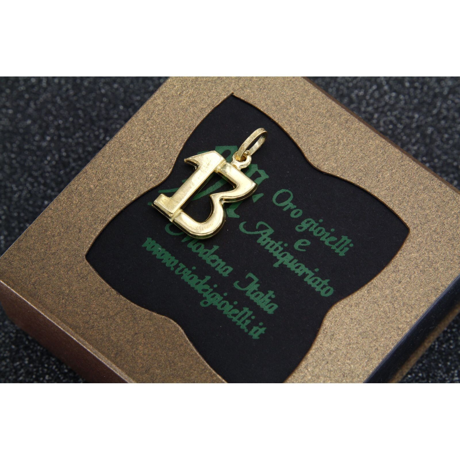 18k 750 Real Yellow GOLD Number 13 Lucky Good Luck Italian Charm ...