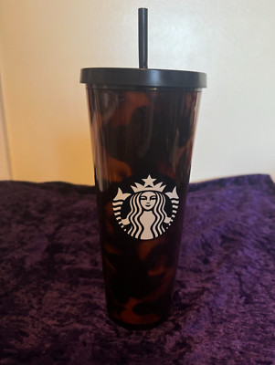 Starbucks Tortoise Shell Tumbler Black Brown Cold Cup Rare 24oz. | eBay