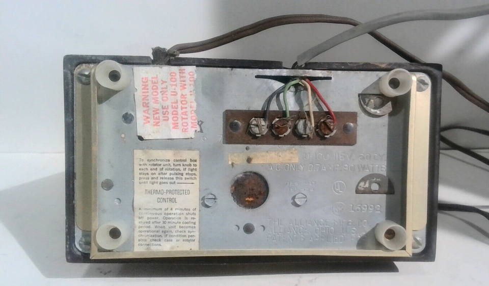 VINTAGE Alliance TENNA ROTOR Antenna Rotator/Turner/Motor Model U-100 ...
