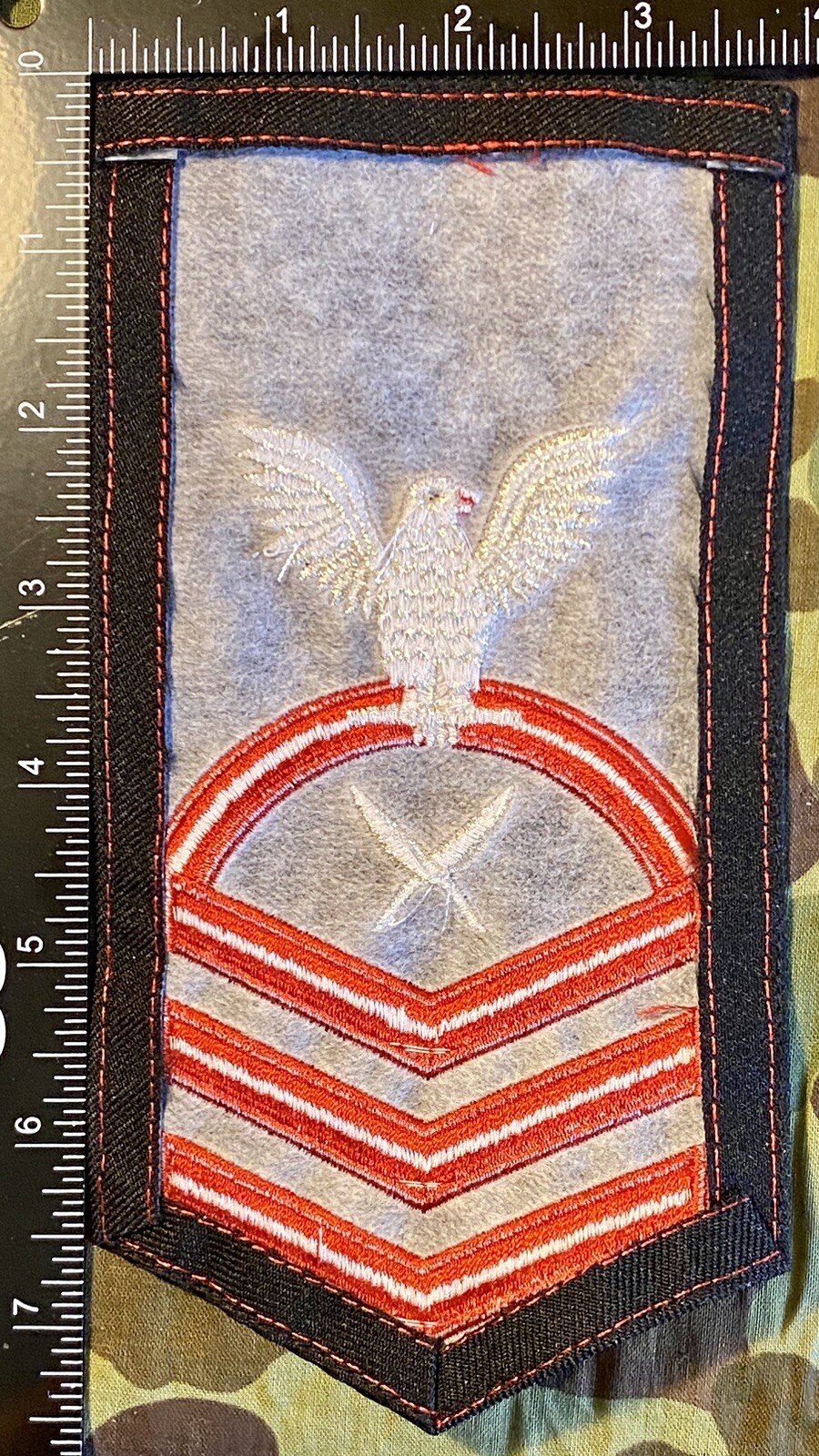 US Navy Red and Silver Rate Yeoman Chief Petty Officer rank Patch USN ...