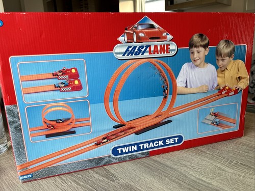 Vintage Retro Toys R’ Us Fast Lane Racing Twin Track Set - Hot Wheels ...