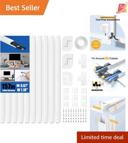 Cuttable and Paintable 157in Cable Management Raceway for Tidy Living ...