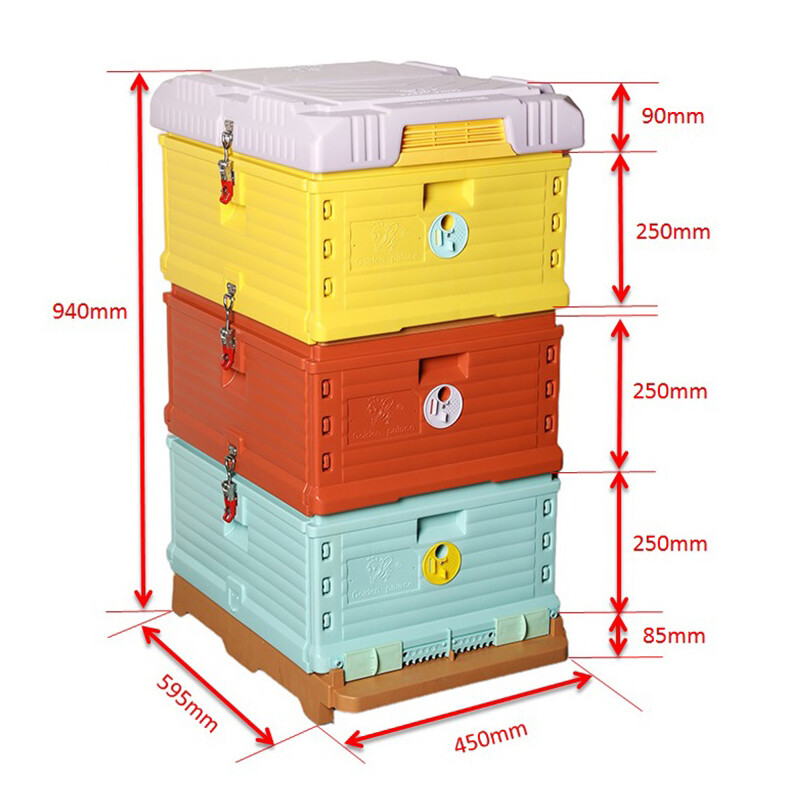 3-layers Insulated Bee Hives House Honey Bee Hive Box Beekeeping ...