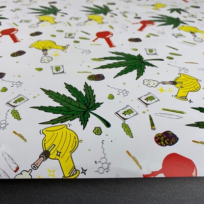 Geschenkpapier Set, 2mx 0,8m 420 Cannabis Geschenk Hanf Hanfblatt ...