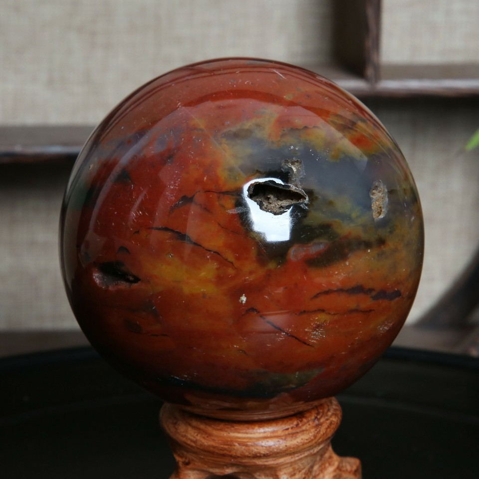 A9273-75mm-575gAmazing natural Ocean Jasper Orbicular Sphere Reiki ...