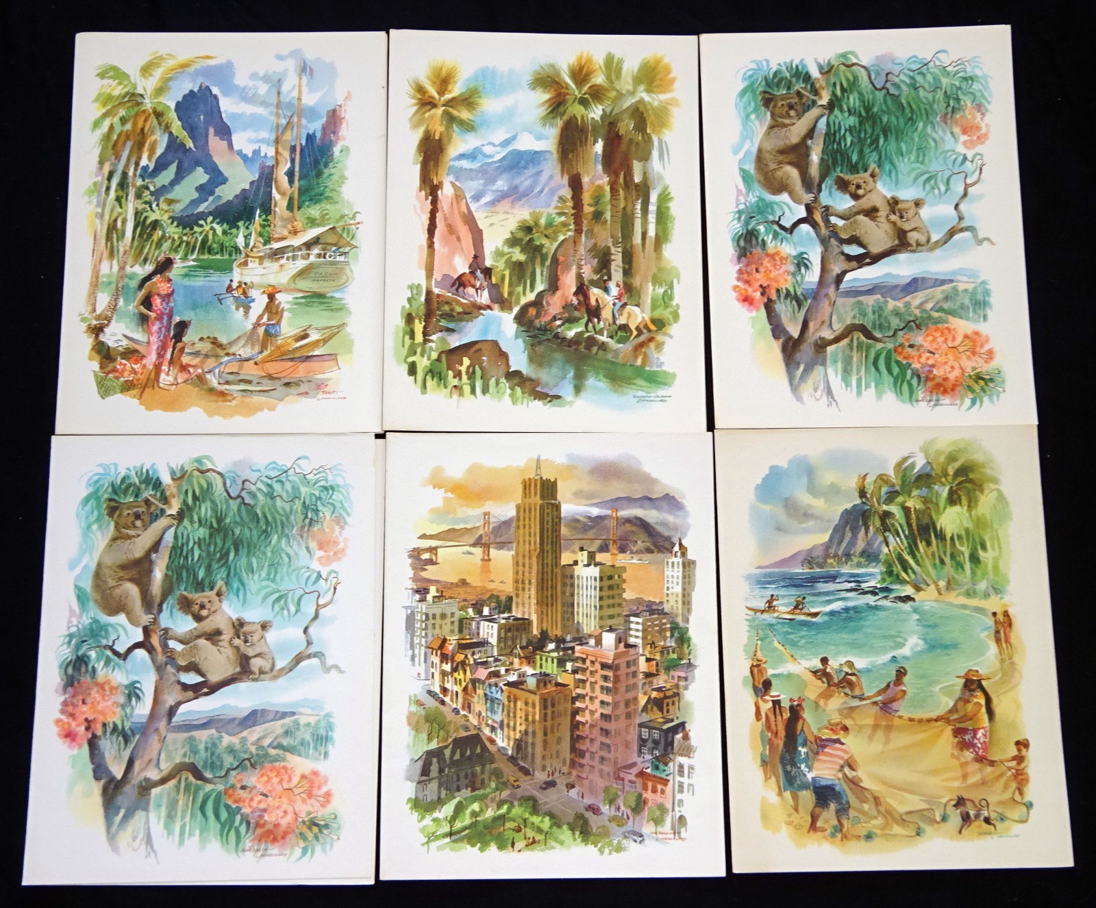 6x 1959 Hawaii Matson Shipping Line Menu Covers by L. Macouillard (Cra ...