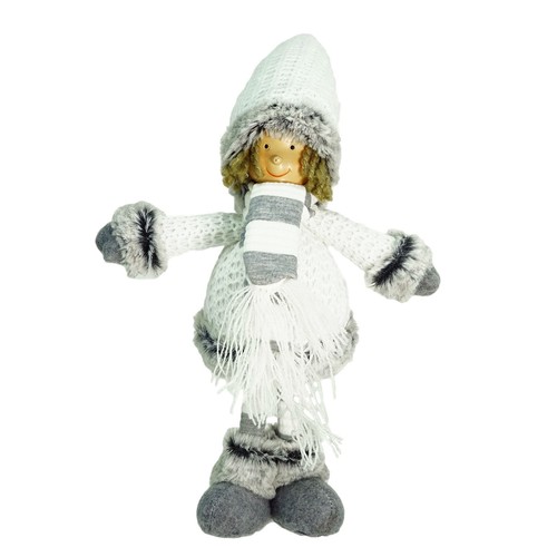 Northlight 13" Decorative Gray and White Wintry Boy Christmas Table Top ...