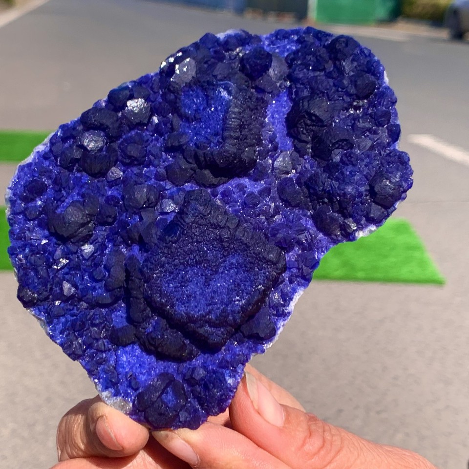 314G Natural Blueberry Fluorite Quartz Cluster Crystal Mineral specimen ...