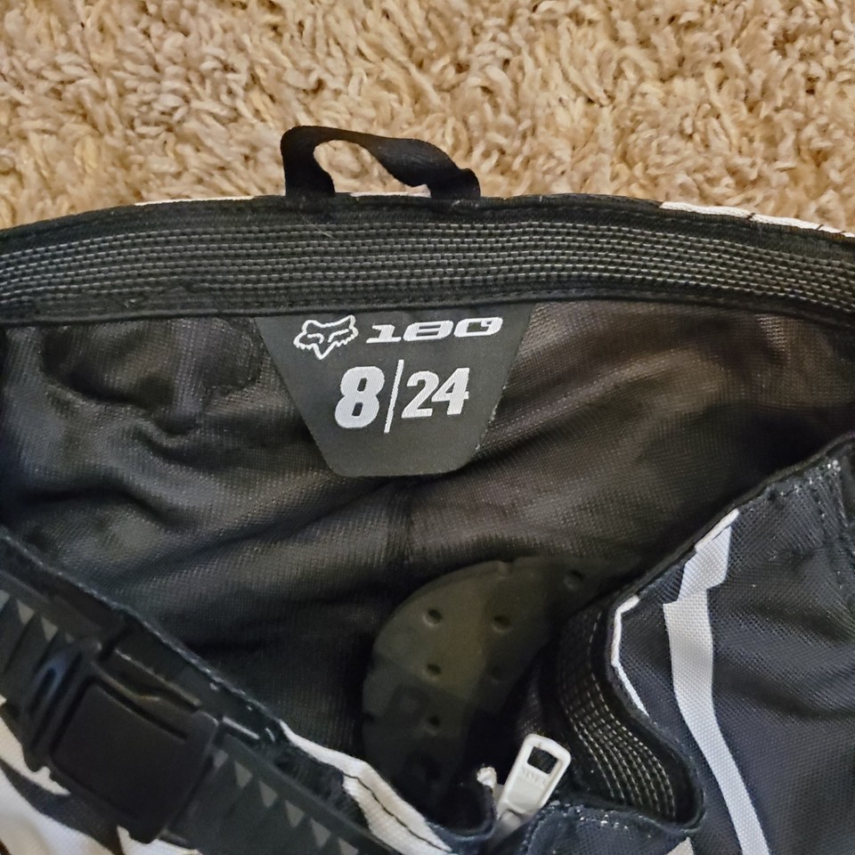 Fox 180 Dirt Bike Motocross Racing Kids Youth Medium Jersey 8/24 Pant Set Black | eBay