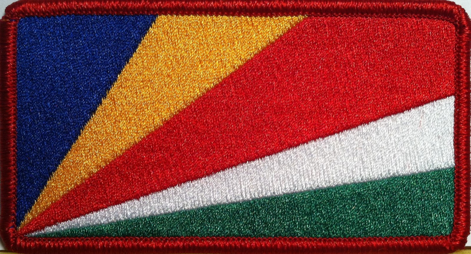 Seychelles Flag Military Patch W/ VELCRO® Brand Fastener Red Border #26 | eBay