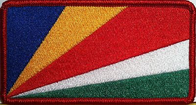 Seychelles Flag Military Patch W/ VELCRO® Brand Fastener Red Border #26 | eBay