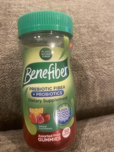 Benefiber Prebiotic Fiber + Probiotics Supplement Gummies 50 count (Exp ...