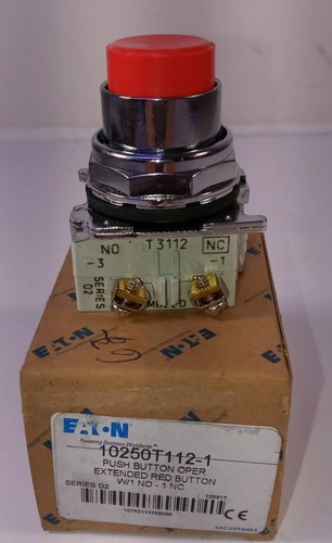 1 NEW EATON 10250T1121-1 PUSHBUTTON RED EXTENDED HEAD NIB **MAKE OFFER ...