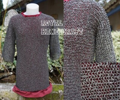 Chainmail Shirt Riveted Chainmail Chainmail Hauberk Medieval Armor ...