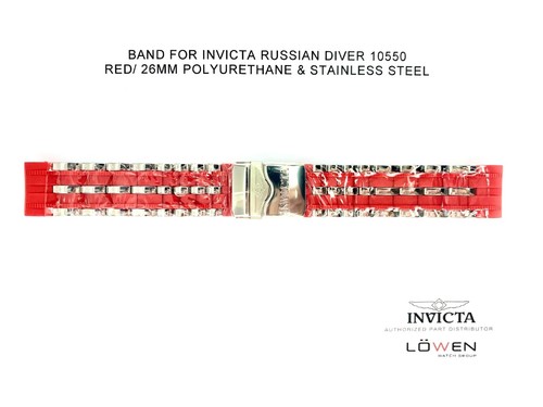Authentic Invicta Russian Diver 10550 Red Polyurethane 26mm Watch Band ...