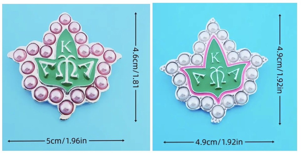 ALPHA KAPPA ALPHA Faux Pearl Enamel Pin ♡ AKA Divine 9 Pink Green HBCU ...