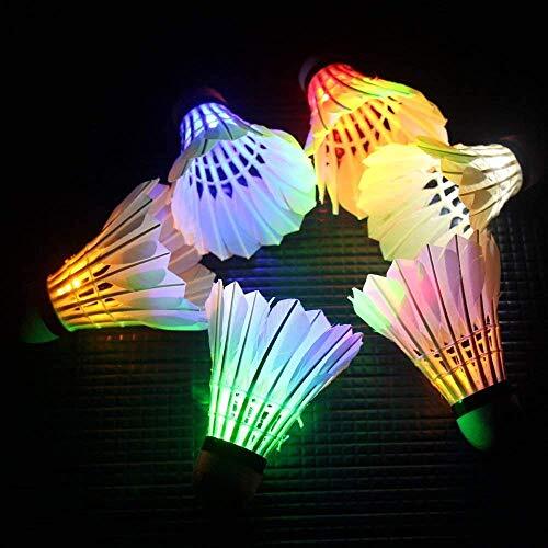 YYZP 6-Pack LED Shuttlecock Badminton Colorful Shuttlecock Dark Night ...