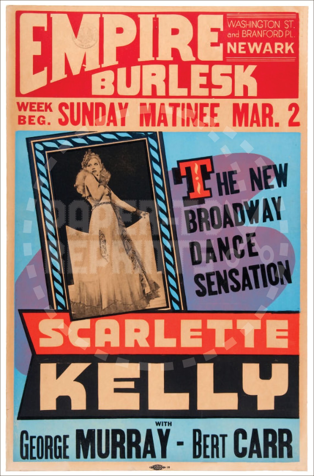 SCARLETTE KELLY (GONE WITH THE WIND GIMMICK) BURLESQUE POSTER - REPRINT ...