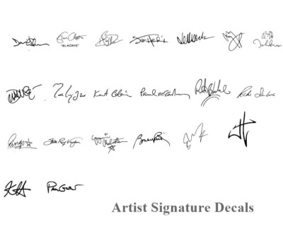 2 Pcs Artists Guitar Players Musicians Signature Waterslide Decal | eBay