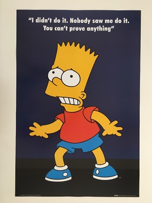 THE SIMPSONS,' I DIDN'T DO IT' BY MATT GROENING, AUTHENTIC 2002 POSTER ...