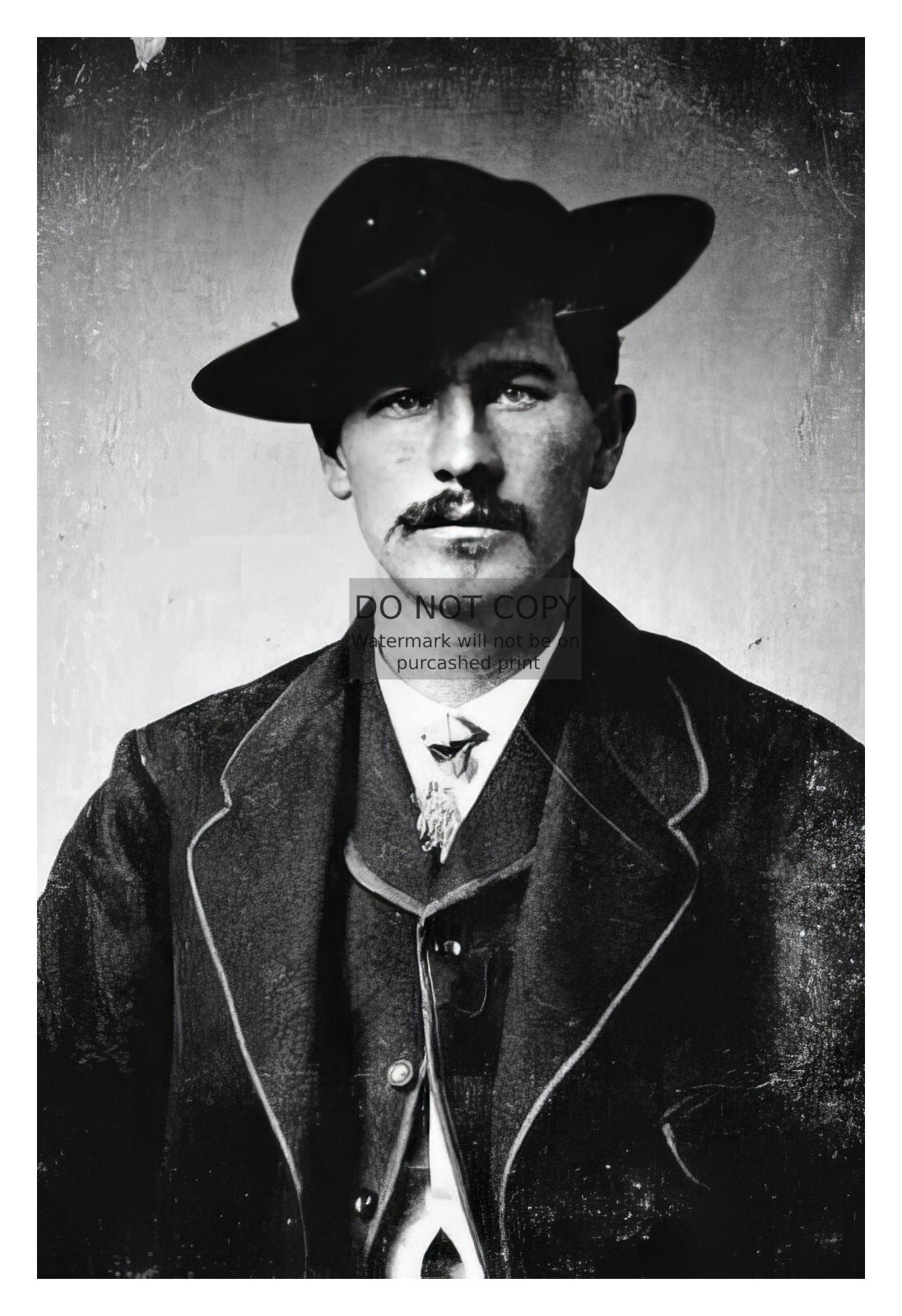 WYATT EARP WILDWEST LAWMAN SHERRIF GUNSLINGER PORTRAIT 4X6 B&W PHOTO | eBay