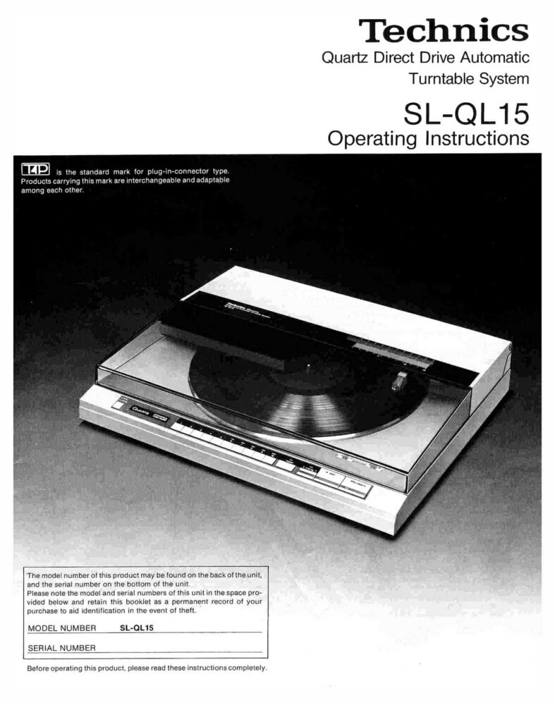 Technics SL-QL15 Turntable Owners Instruction Manual Reprint | eBay