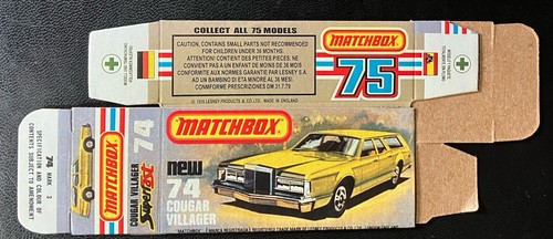 Matchbox Superfast #74 Cougar Villager ‘77-‘82 Type L Repro Box | eBay