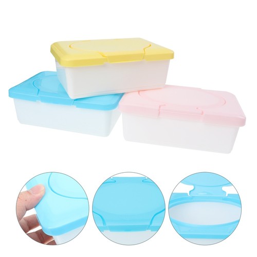 3 Pcs Wipe Container Box Baby Wet Tissue Dispenser Travel Wipes Case ...
