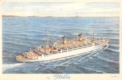 SS ITALIA, HOME SHIP LINE ~ ARTIST IMAGE ~ used Canada 1956 | eBay