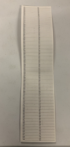#200 Sure Tip Board (01-200) Raffle/Bingo/Jar Single Tickets 1-Fold ...