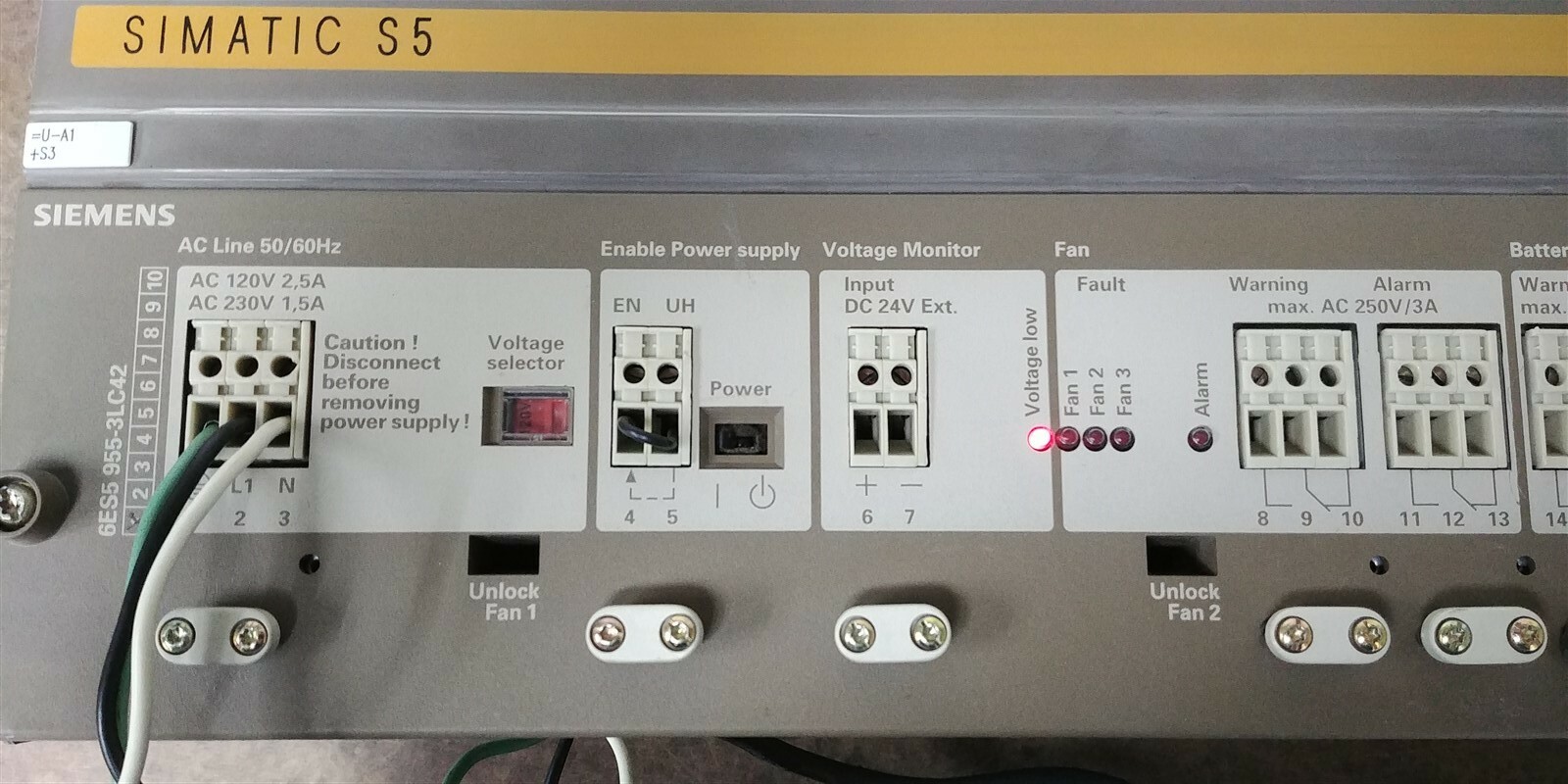 Siemens SIMATIC S5 SVP P1-161365 6ES5188-3UA12, 6ES5 955-3LC42, AG S5 ...