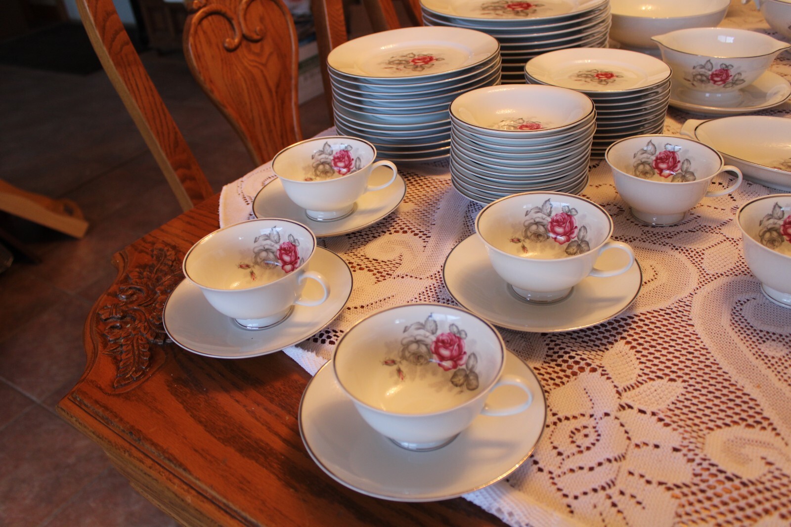 Rosenthal Continental Gray Dawn Porcelain Vintage 89 Piece Dinnerware ...