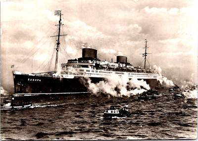 Postcard SS Europa Norddeutsche Lloyd Bremen Steamer Ocean Liner Full ...