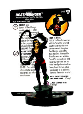 DC Heroclix Deathbringer #066 Chase w/ Card Wonder Woman 80th ...