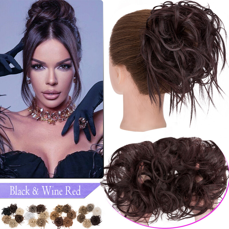 Large Messy Bun Scrunchie Hair Extensions Ponytail Blonde Hair piece As ...