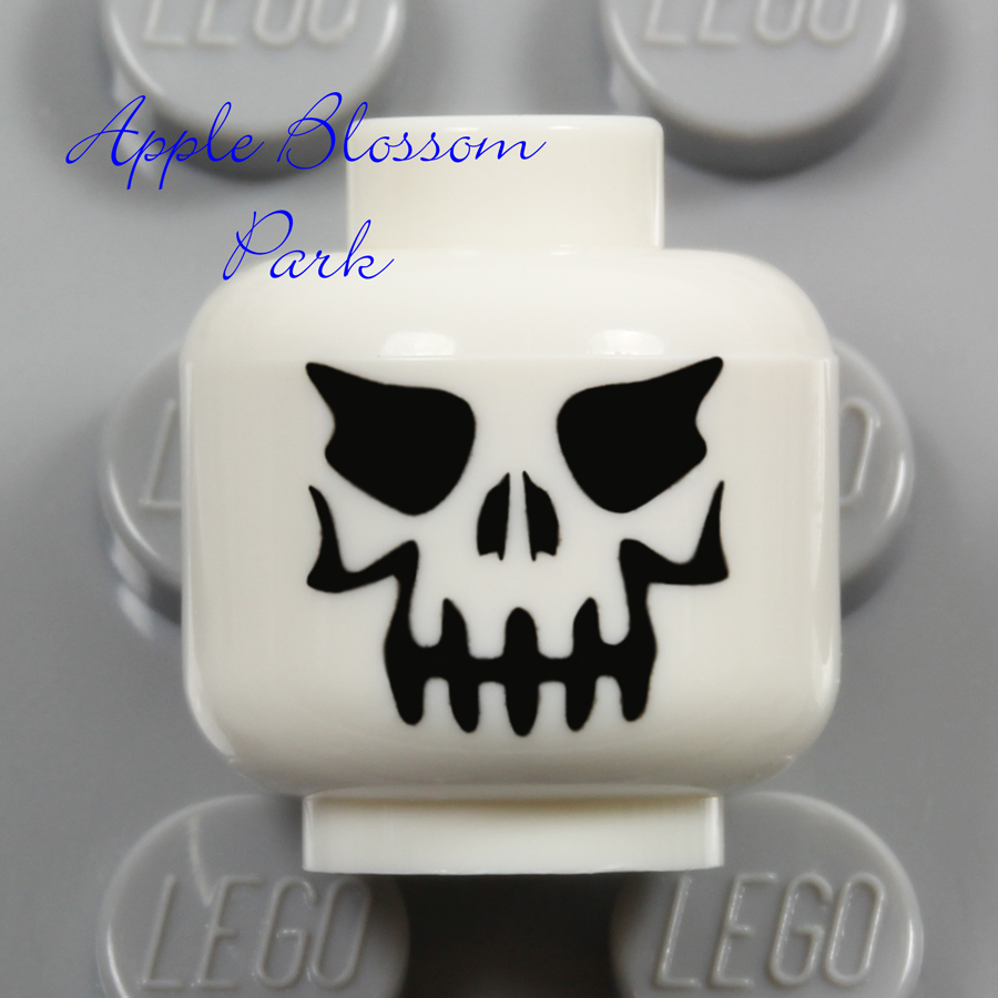 NEW Lego Skeleton Skull MINIFIG HEAD - White Halloween Monster w/Black ...