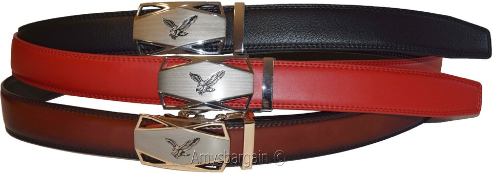 Comfort Slide Click Leather Automatic Belt Men's Buckle Lock Dress ...
