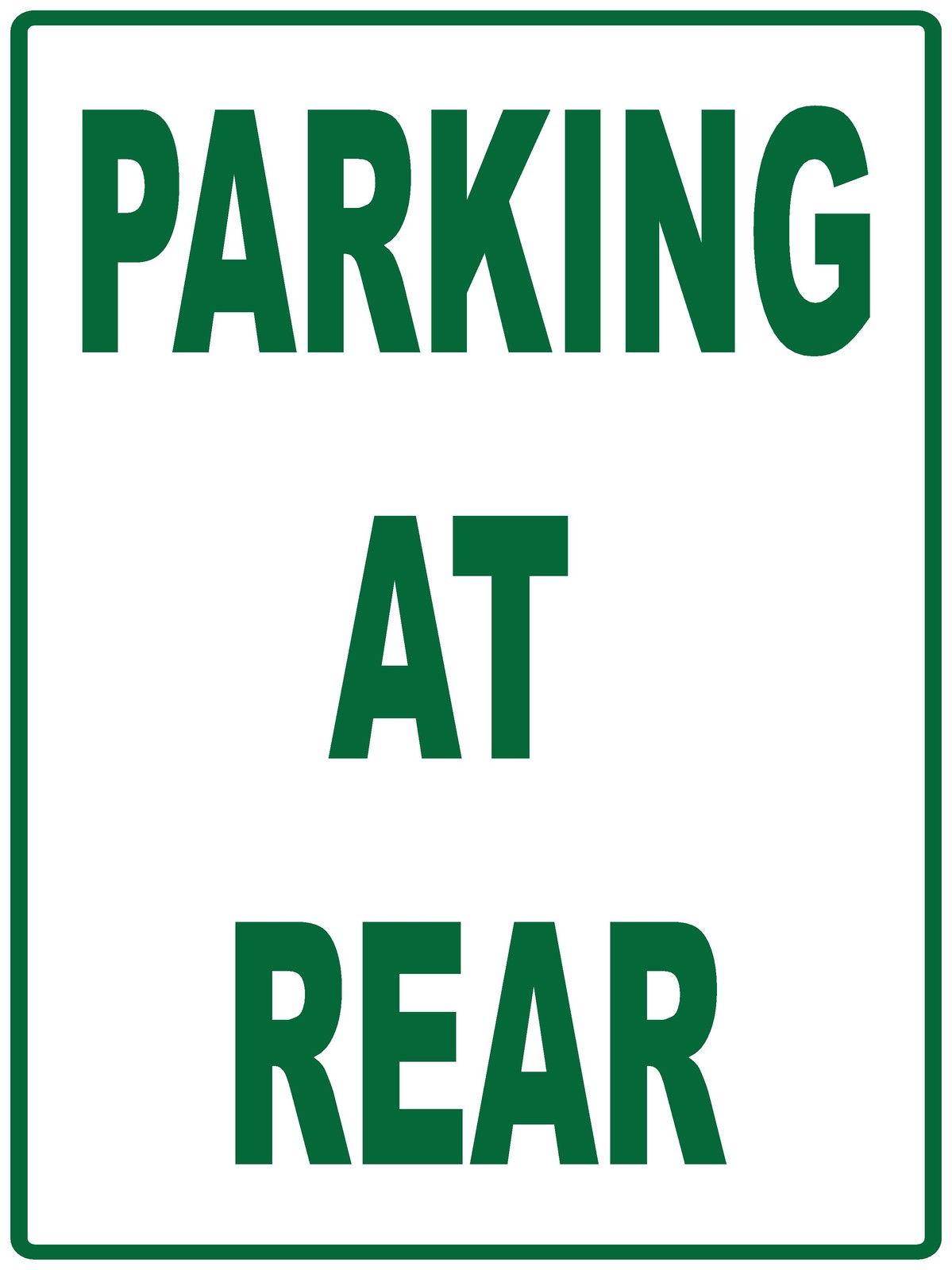 PARKING AT REAR SIGN - METAL SIGN - 600 X 450MM PARKING SIGN | eBay