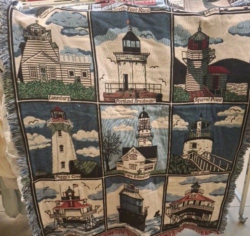 Goodwin Weavers Eastcoast Lighthouses Throw Blanket Wall Tapestry ...