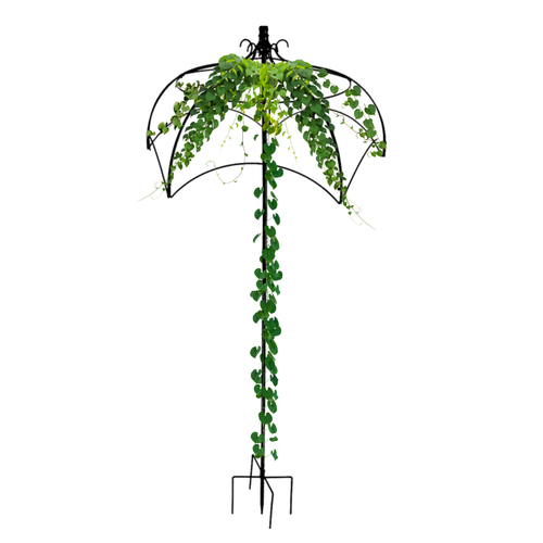 Metal Umbrella Plant Support Outdoor Rose Arch Climber Trellis Flower ...
