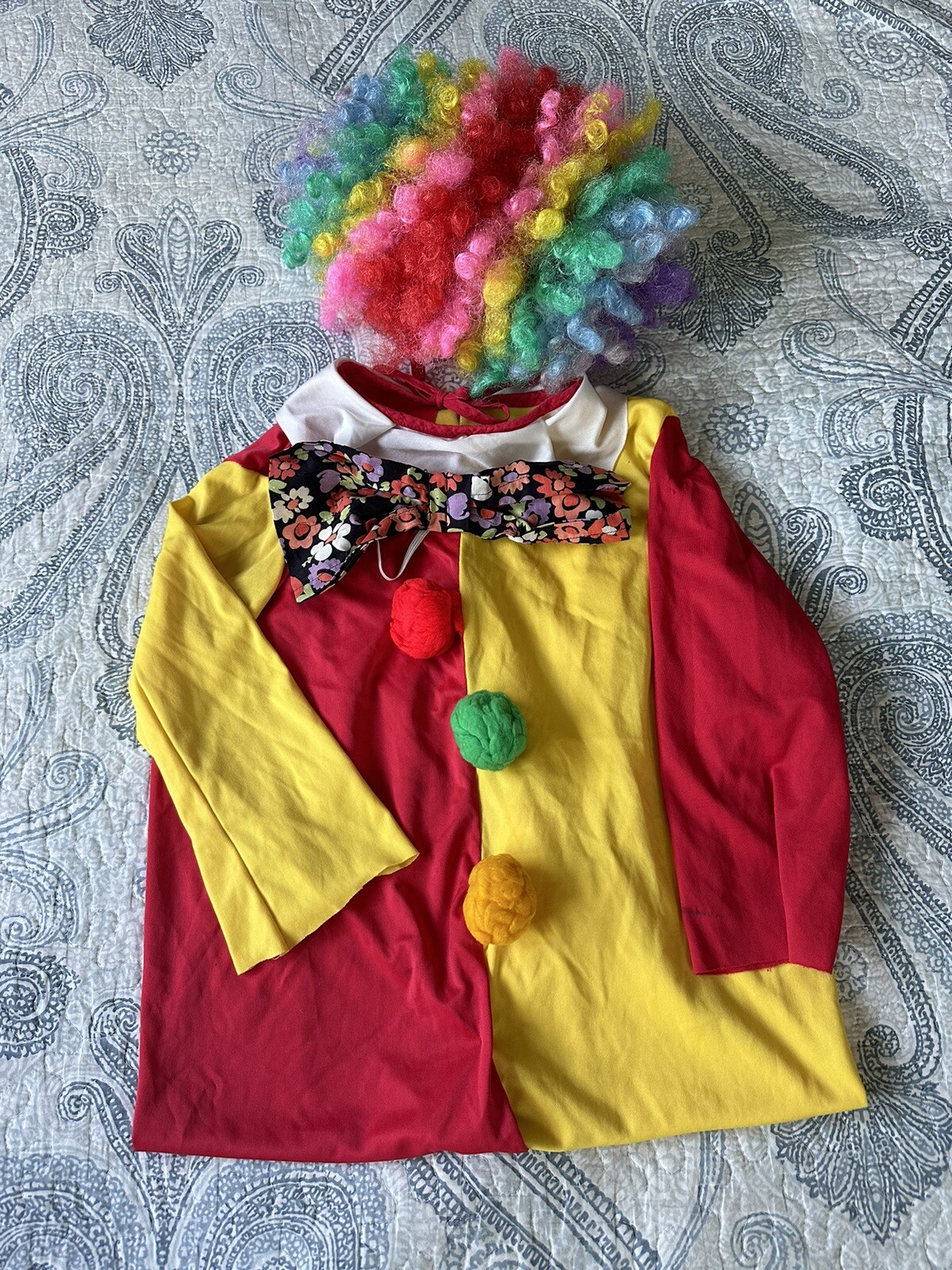 Vintage Rubies Classic Clown Costume With Wig And Bow… - Gem