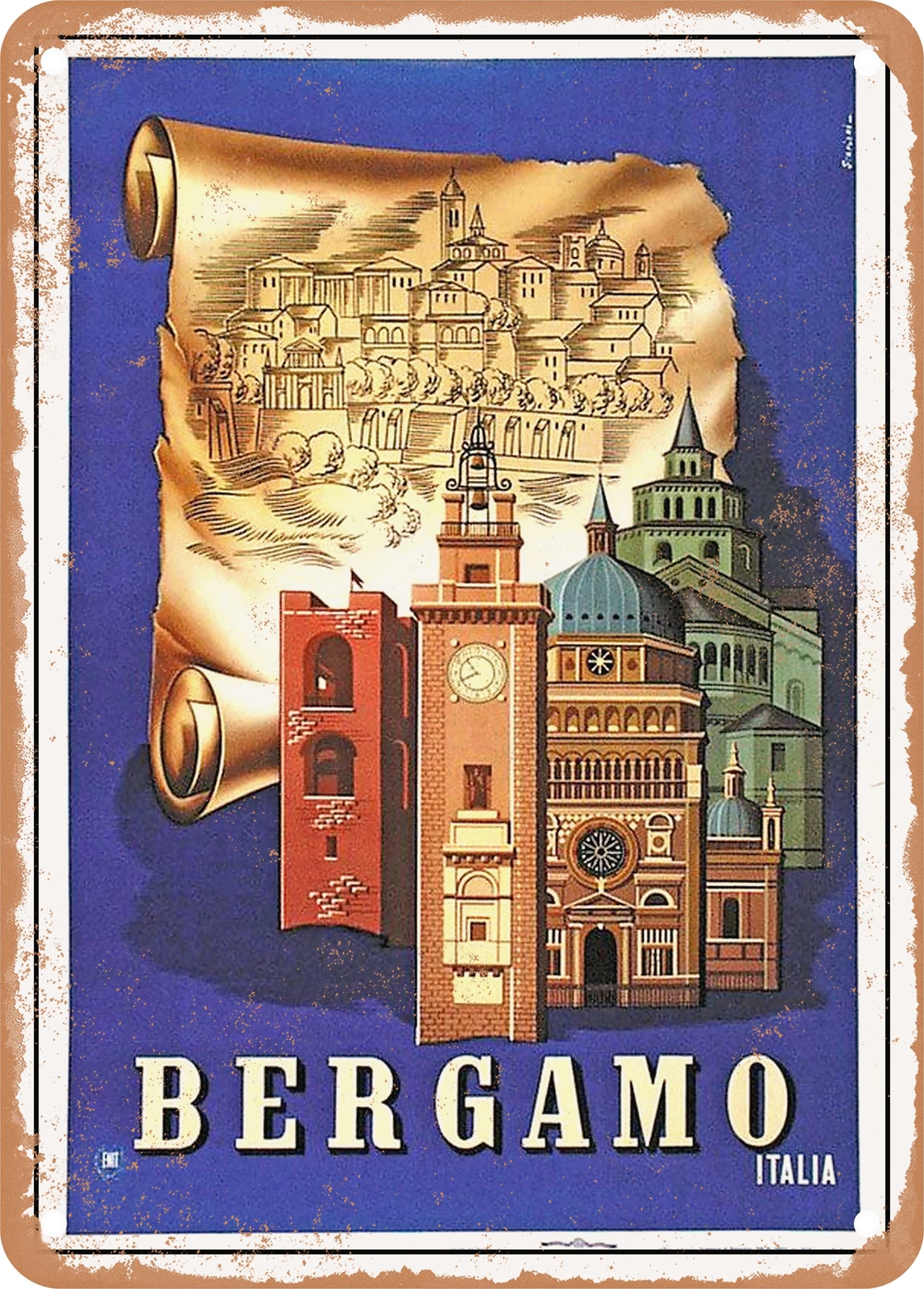 METAL SIGN - 1952 Bergamo Italy Vintage Ad | eBay