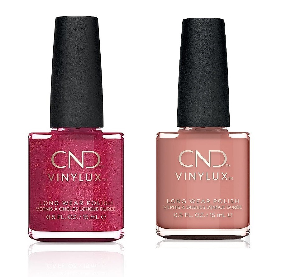 CND Vinylux Nail Polish #139 "Red Baroness" & # 265 "Satin Pajamas ...