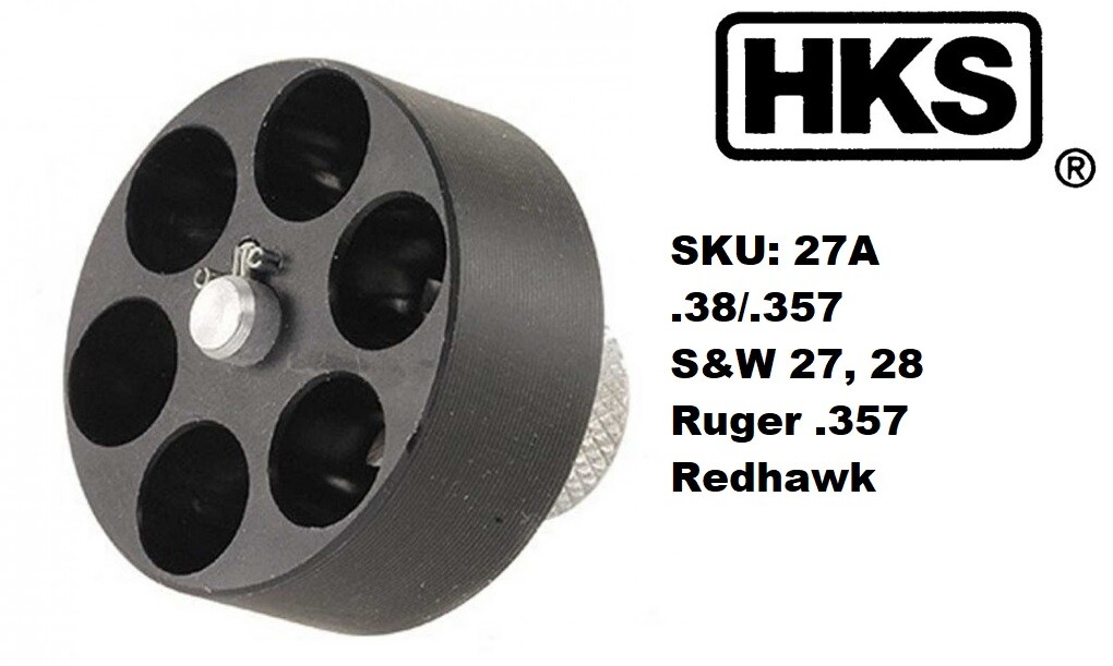 HKS Series A .38 Spec/.357 Mag 6 Round Revolver Speed Loader Model 27-A ...